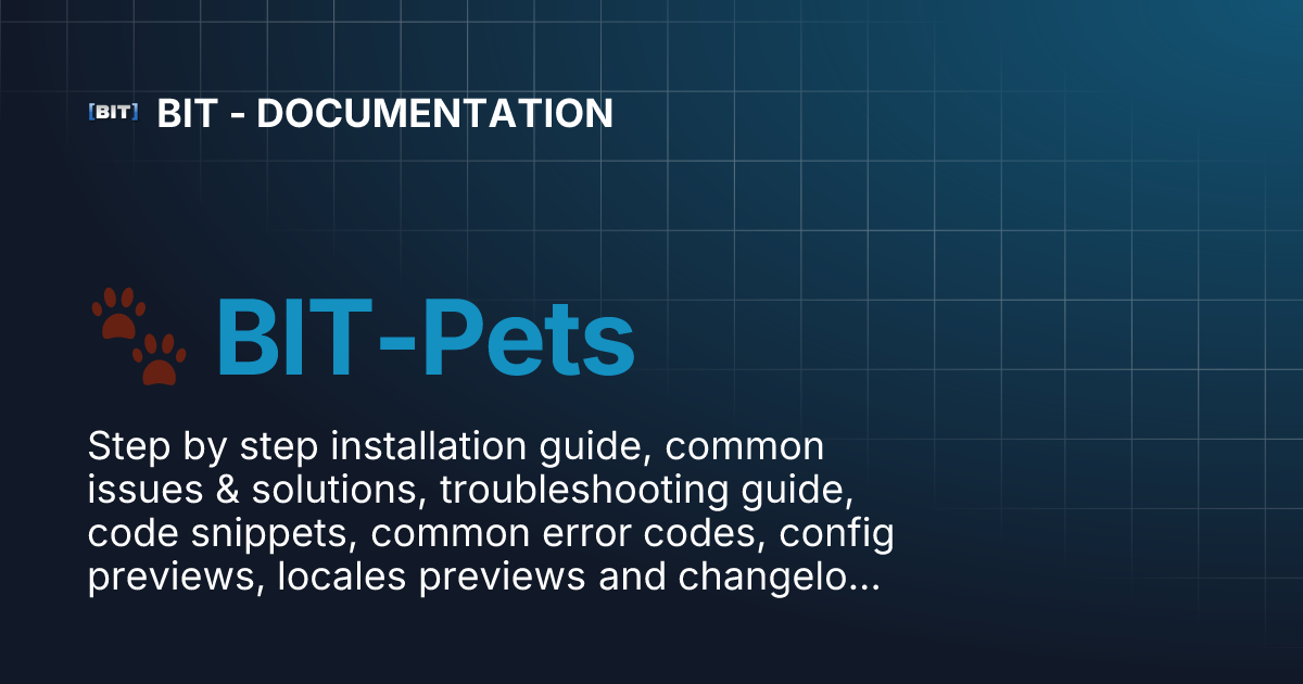 🐾 BIT-Pets | BIT - DOCUMENTATION