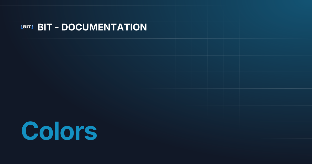 Colors | BIT - DOCUMENTATION