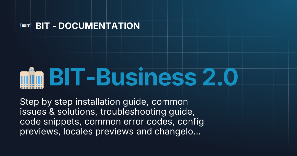 🏢 BIT-Business 2.0 | BIT - DOCUMENTATION