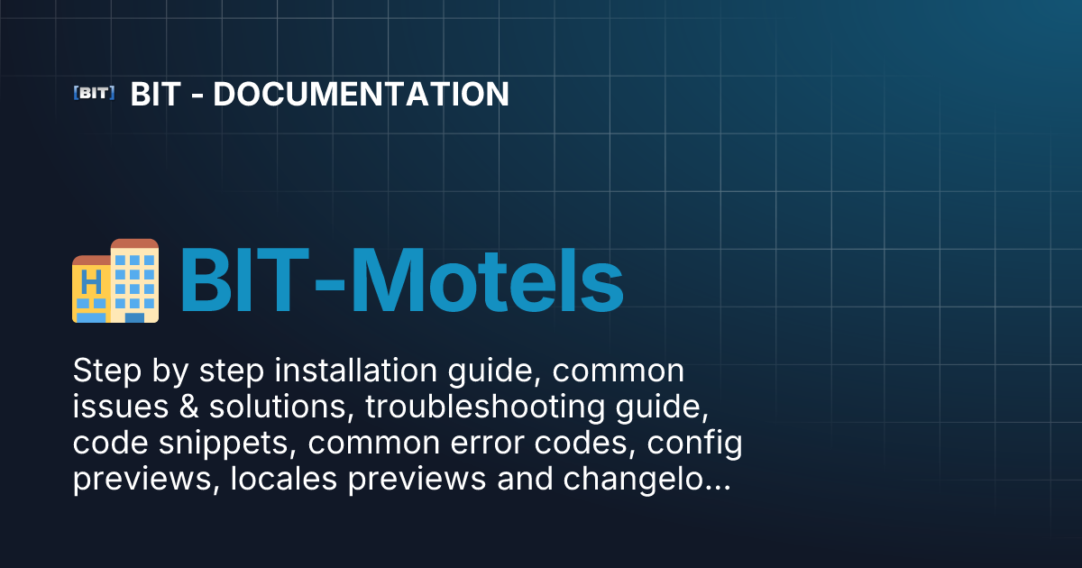 🏨 BIT-Motels | BIT - DOCUMENTATION