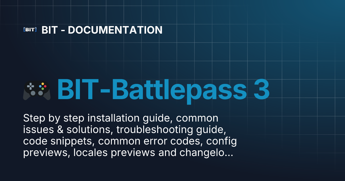 🎮 BIT-Battlepass 3 | BIT - DOCUMENTATION